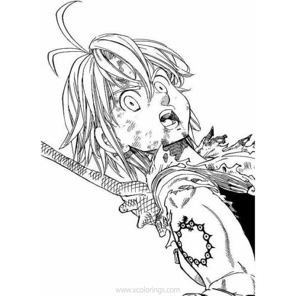 Meliodas from The Seven Deadly Sins Coloring Pages Nanatsu No Taizai ...