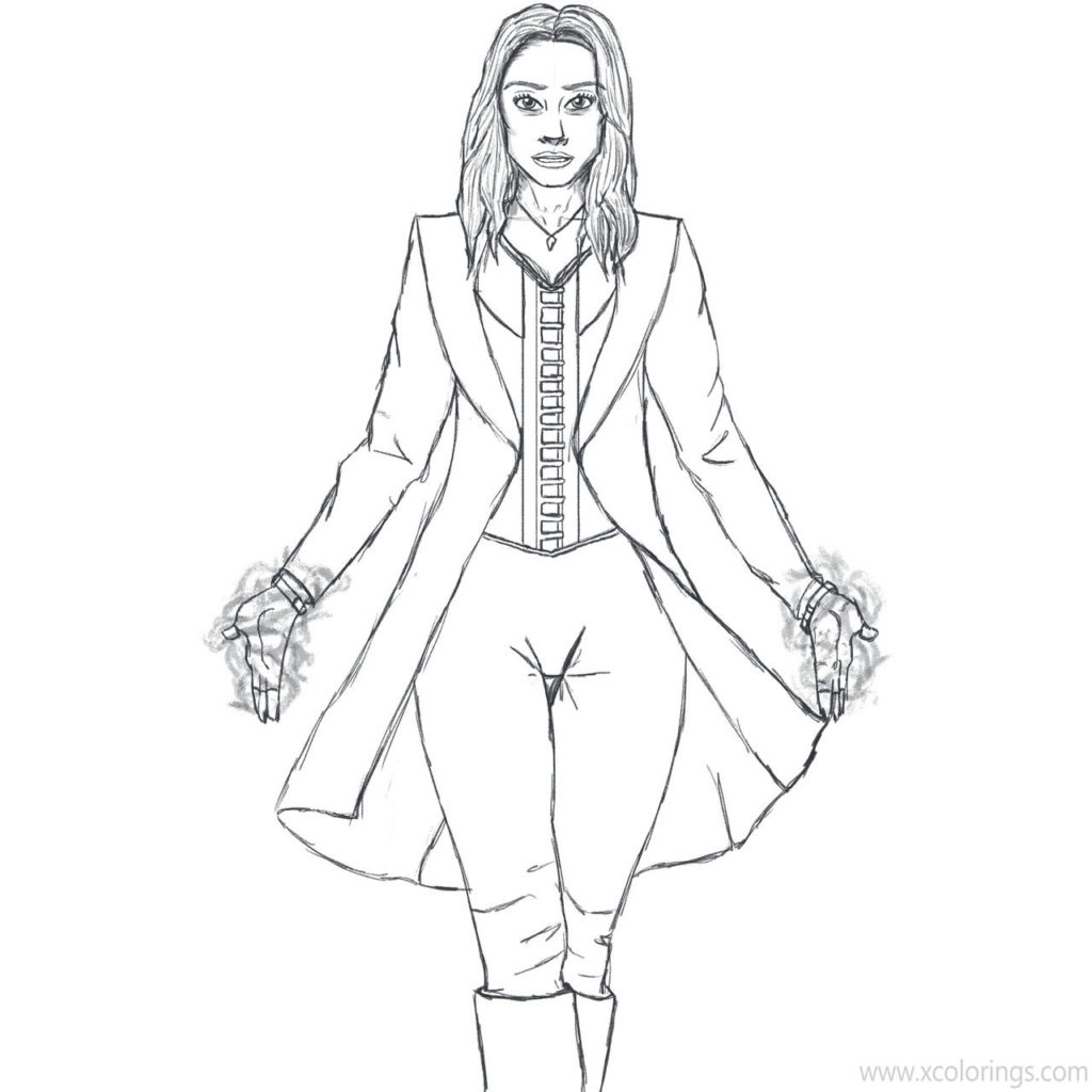 WandaVision Coloring Pages Scarlet by Johnas Dela Cruz - XColorings.com