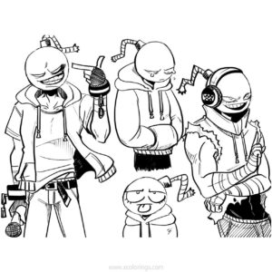 Friday Night Funkin Coloring Pages Whitty Lineart - XColorings.com