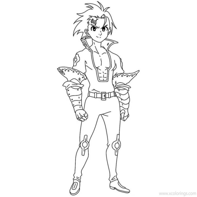 The Seven Deadly Sins Coloring Pages Nanatsu No Taizai Character Ban ...