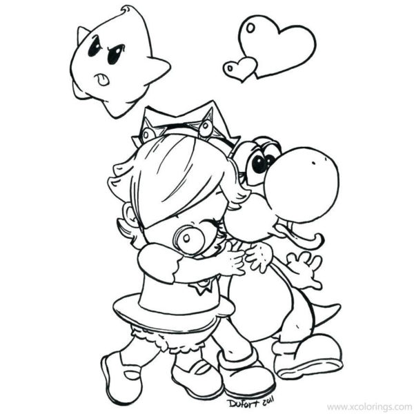 Rosalina and Luma Coloring Pages Lineart - XColorings.com