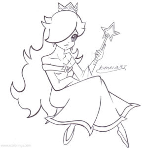 Rosalina Coloring Pages Princess and Luma - XColorings.com