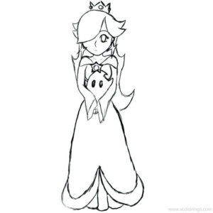 Mario Rosalina and Luma Coloring Pages - XColorings.com