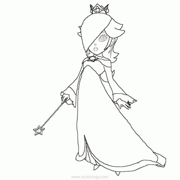 Rosalina Coloring Pages Linear - XColorings.com