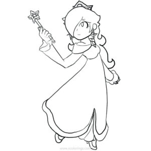 Rosalina and Luma Coloring Pages Lineart - XColorings.com