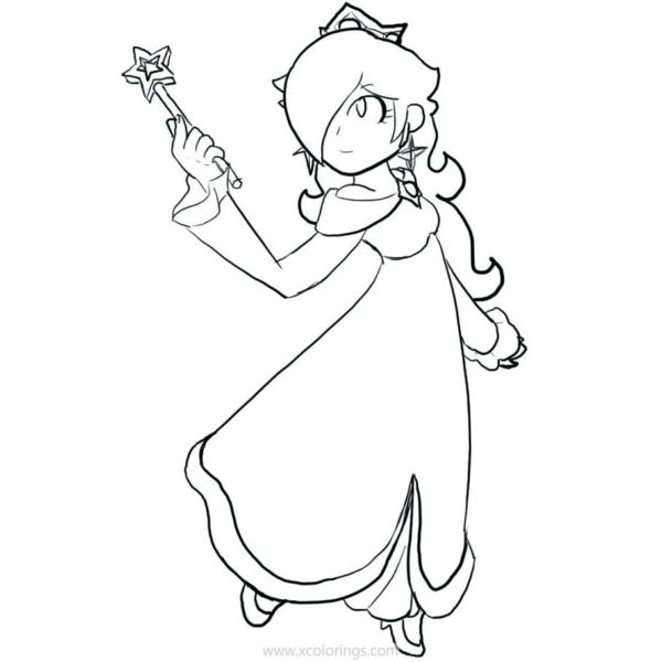 Mario Rosalina and Luma Coloring Pages - XColorings.com