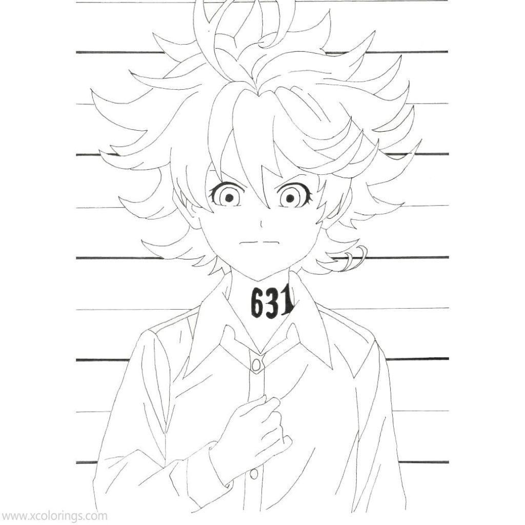 The Promised Neverland Coloring Pages Emma Outline - XColorings.com