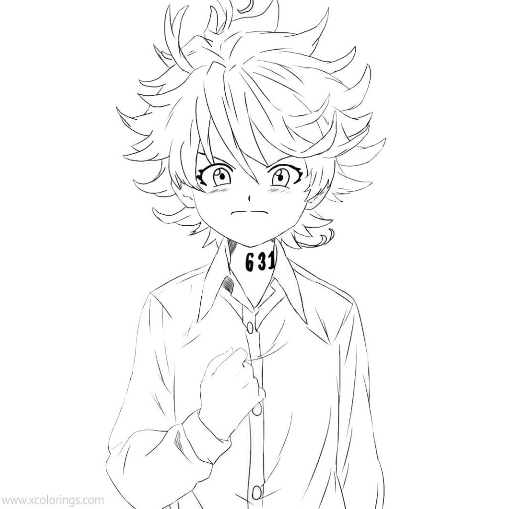 The Promised Neverland Coloring Pages Norman Outline - XColorings.com