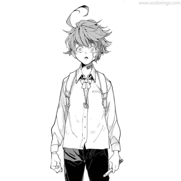 The Promised Neverland Coloring Pages Emma Outline - XColorings.com