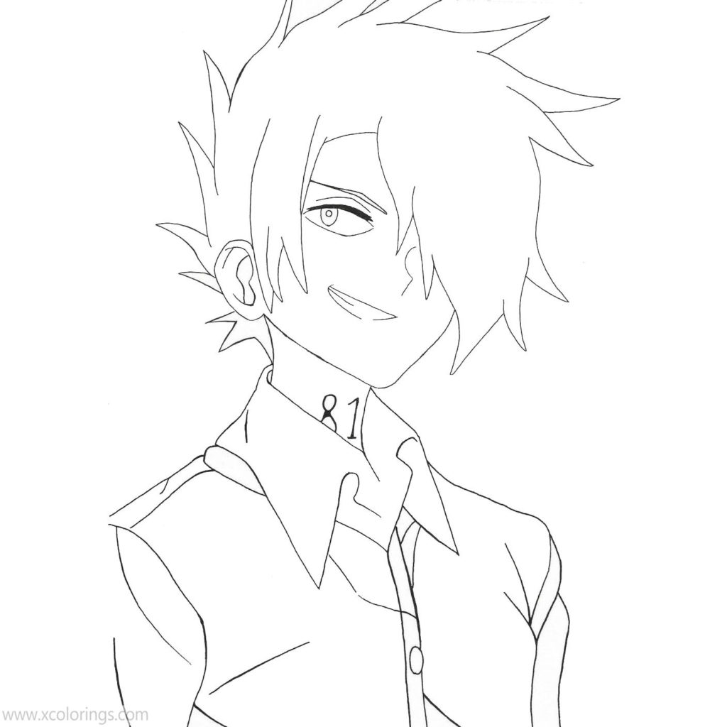 The Promised Neverland Coloring Pages Emma Outline - XColorings.com