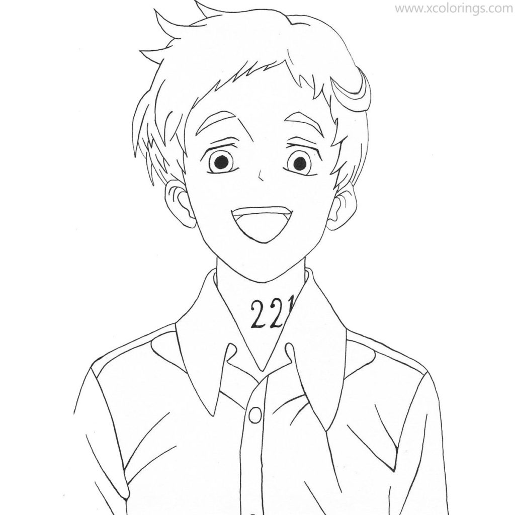 The Promised Neverland Coloring Pages Emma Outline - XColorings.com