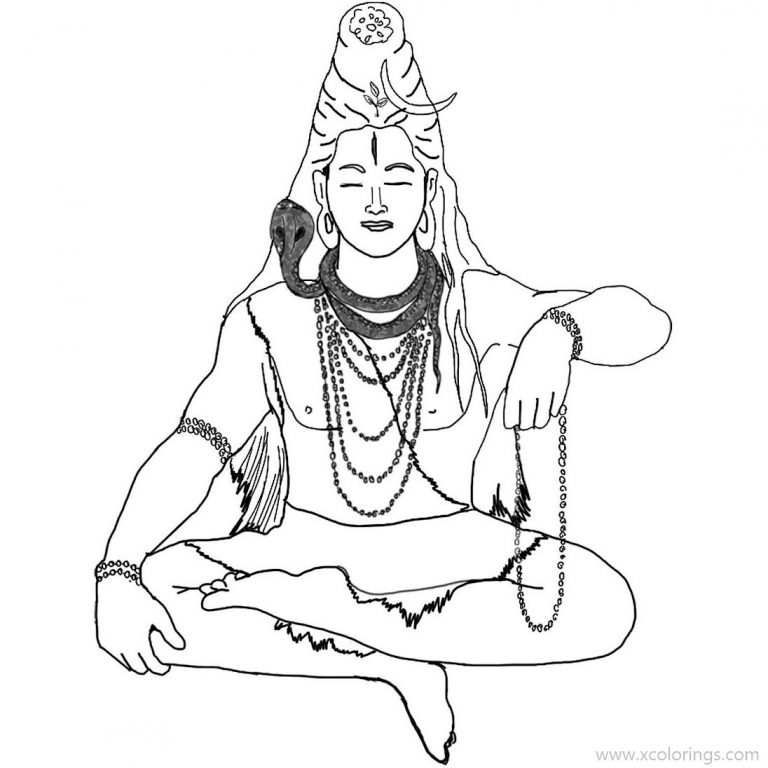 Cartoon Shiva Coloring Page - XColorings.com