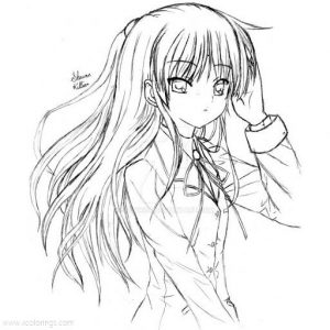 Angel Beats Kanade Coloring Pages - XColorings.com