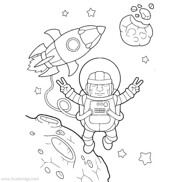 Astronaut Landed on a Planet Coloring Pages - XColorings.com