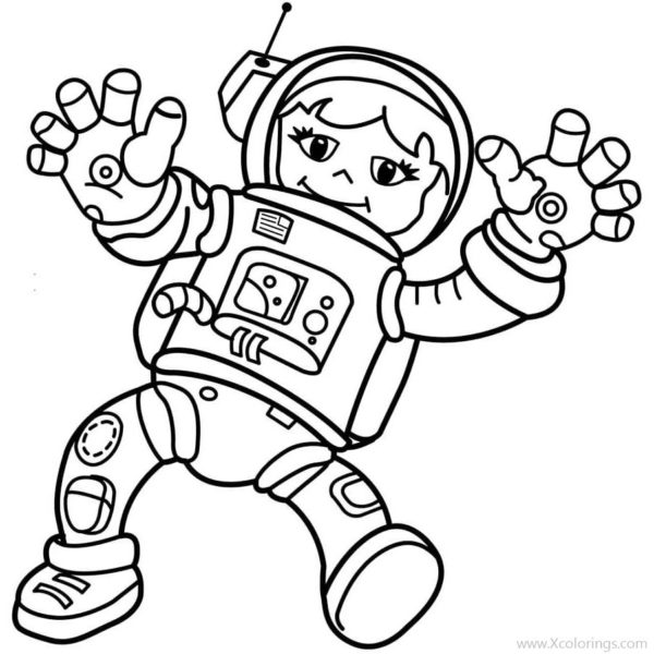 Astronaut Boy and Dog Coloring Pages - XColorings.com