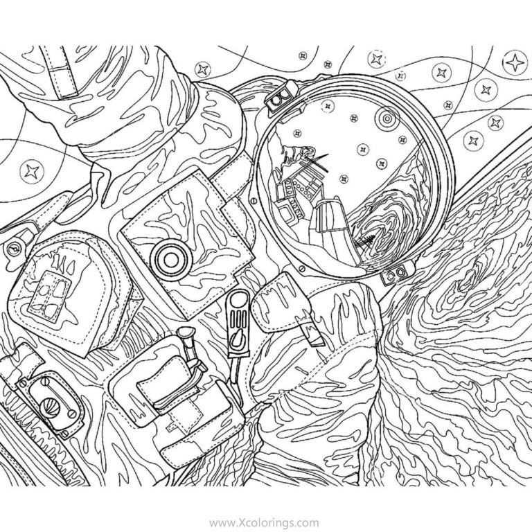 Astronaut Boy and Dog Coloring Pages - XColorings.com