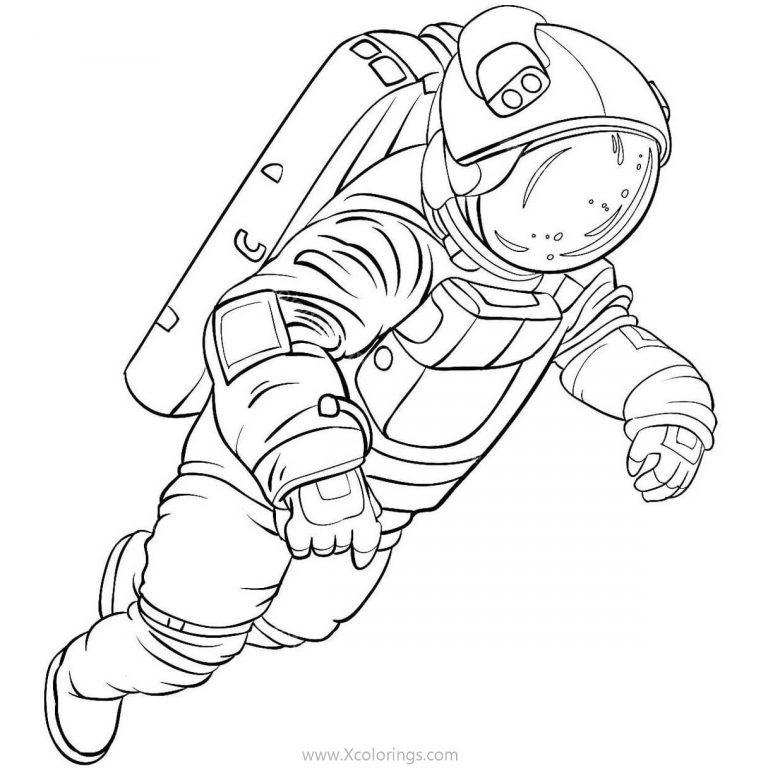 Cartoon Astronaut Coloring Pages Printable - XColorings.com