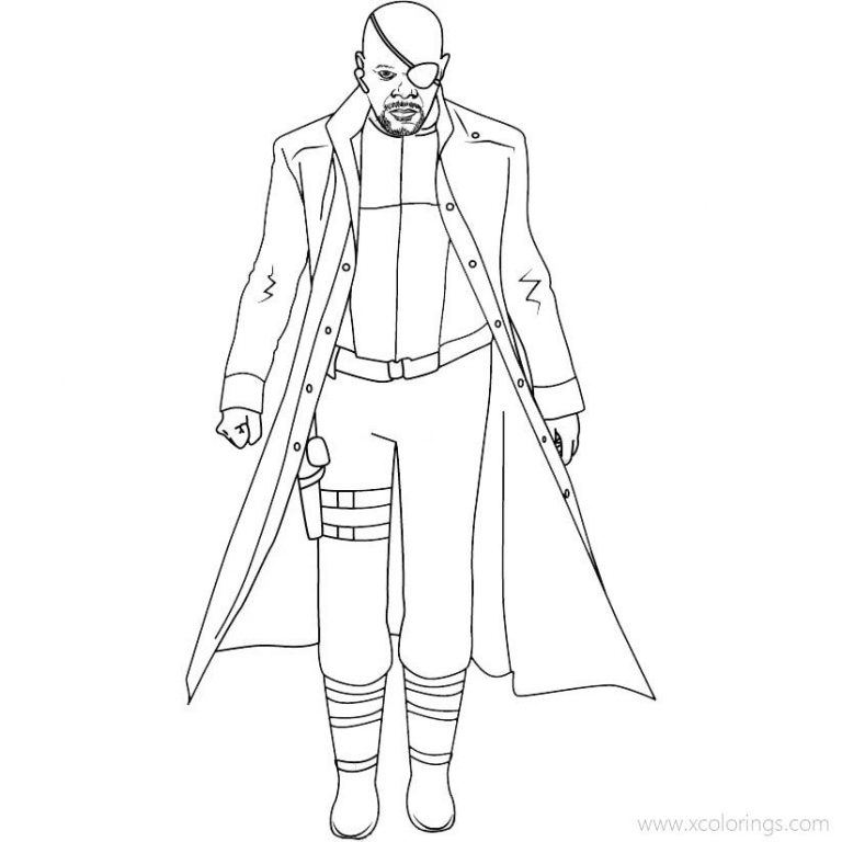 Cartoon Nick Fury Coloring Pages - XColorings.com