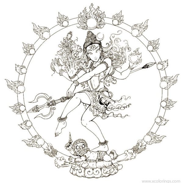 Hindu Shiva Coloring Pages Printable - XColorings.com