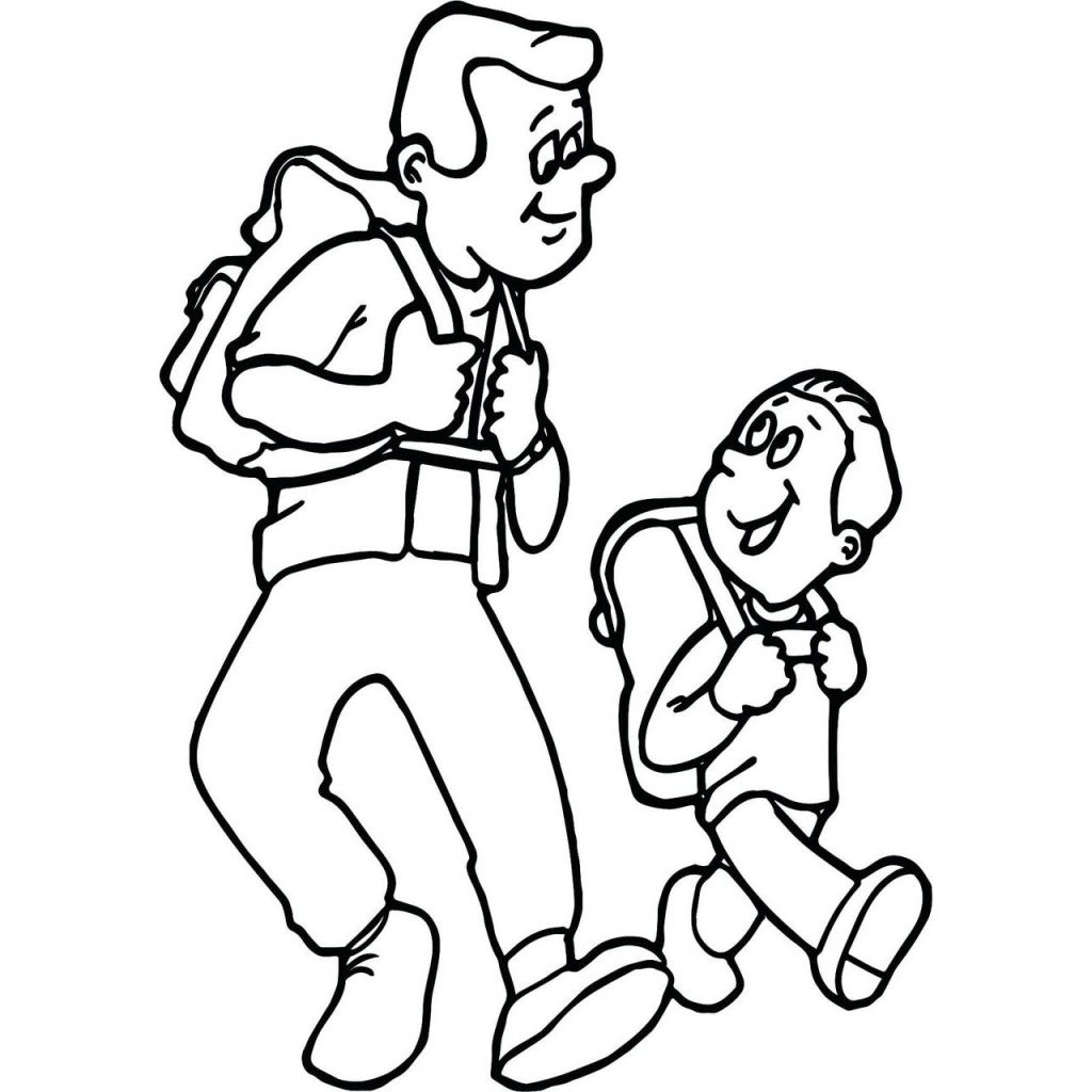 Father's Day Coloring Pages Girl and Dad - XColorings.com