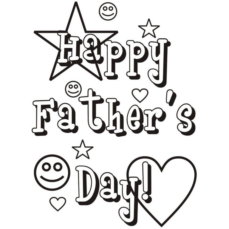 Happy Father's Day Hearts Coloring Pages - XColorings.com