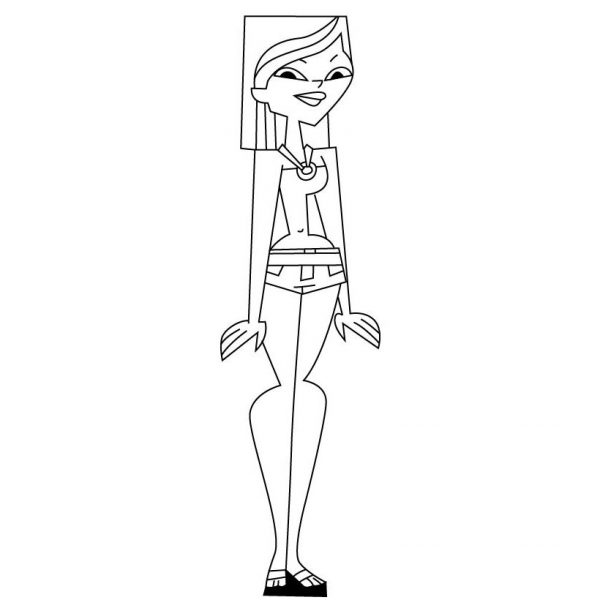 Total Drama Coloring Pages Courtney in Swimsuit - XColorings.com