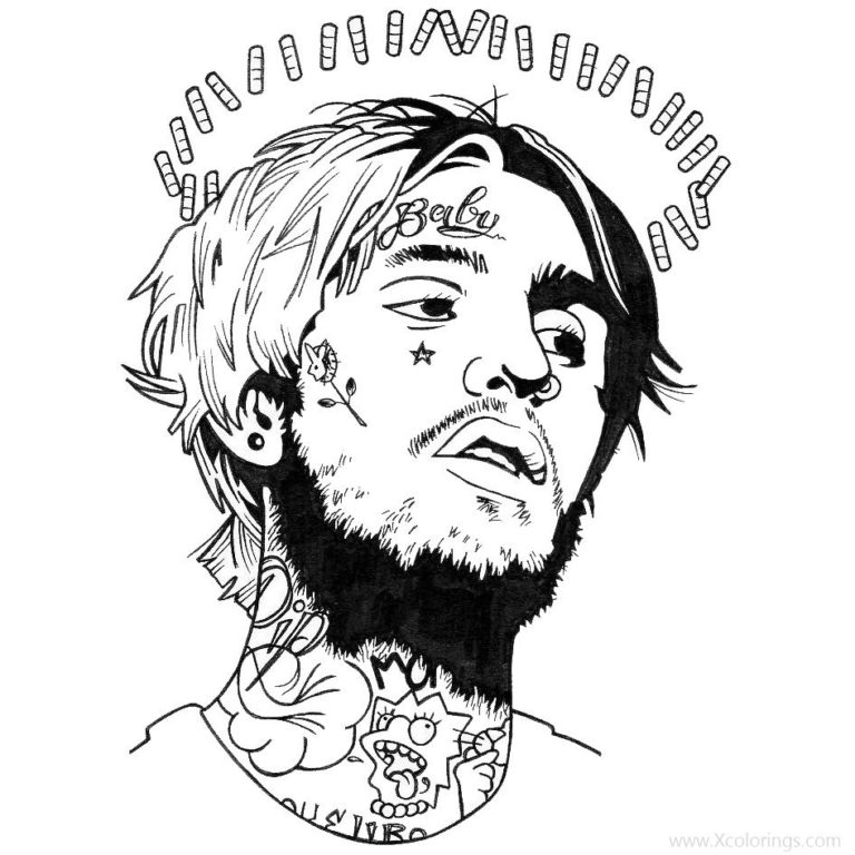Lil Peep Coloring Pages Printable - XColorings.com