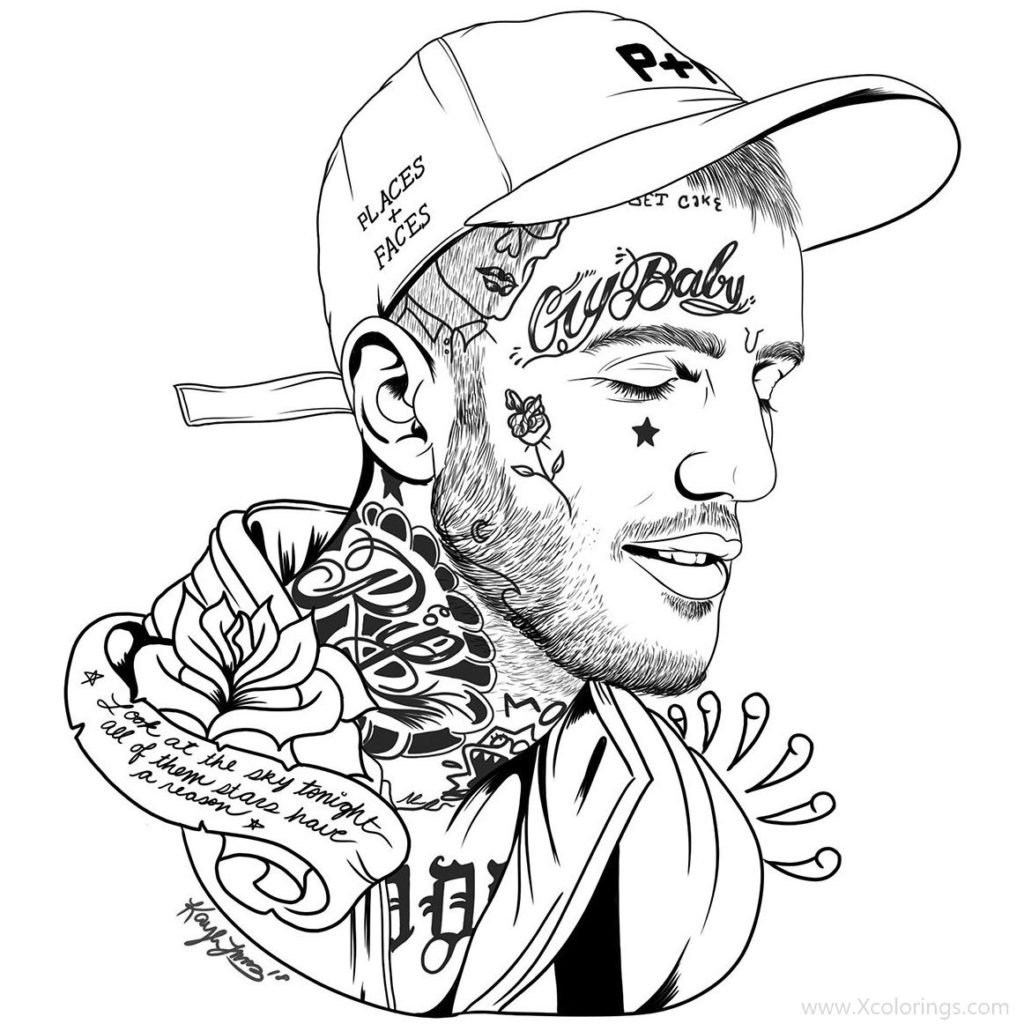 Lil Peep Coloring Pages Printable - XColorings.com