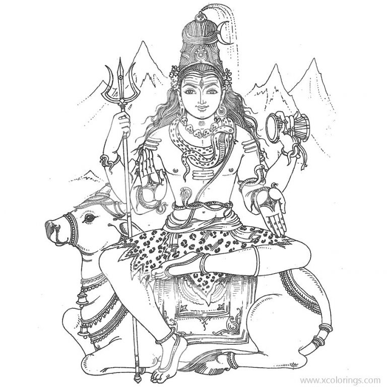 Hindu Shiva Coloring Pages Printable - XColorings.com