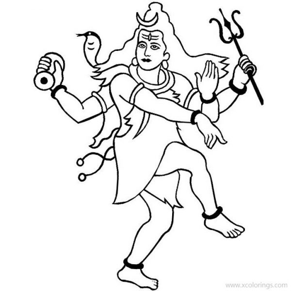 Drawing Of Shiva Tandav Sketch Coloring Page