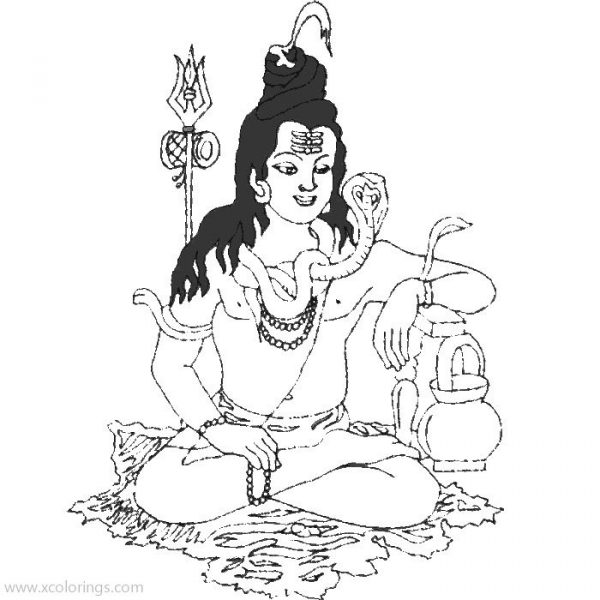 Lord Shiva Coloring Pages of Hinduism - XColorings.com
