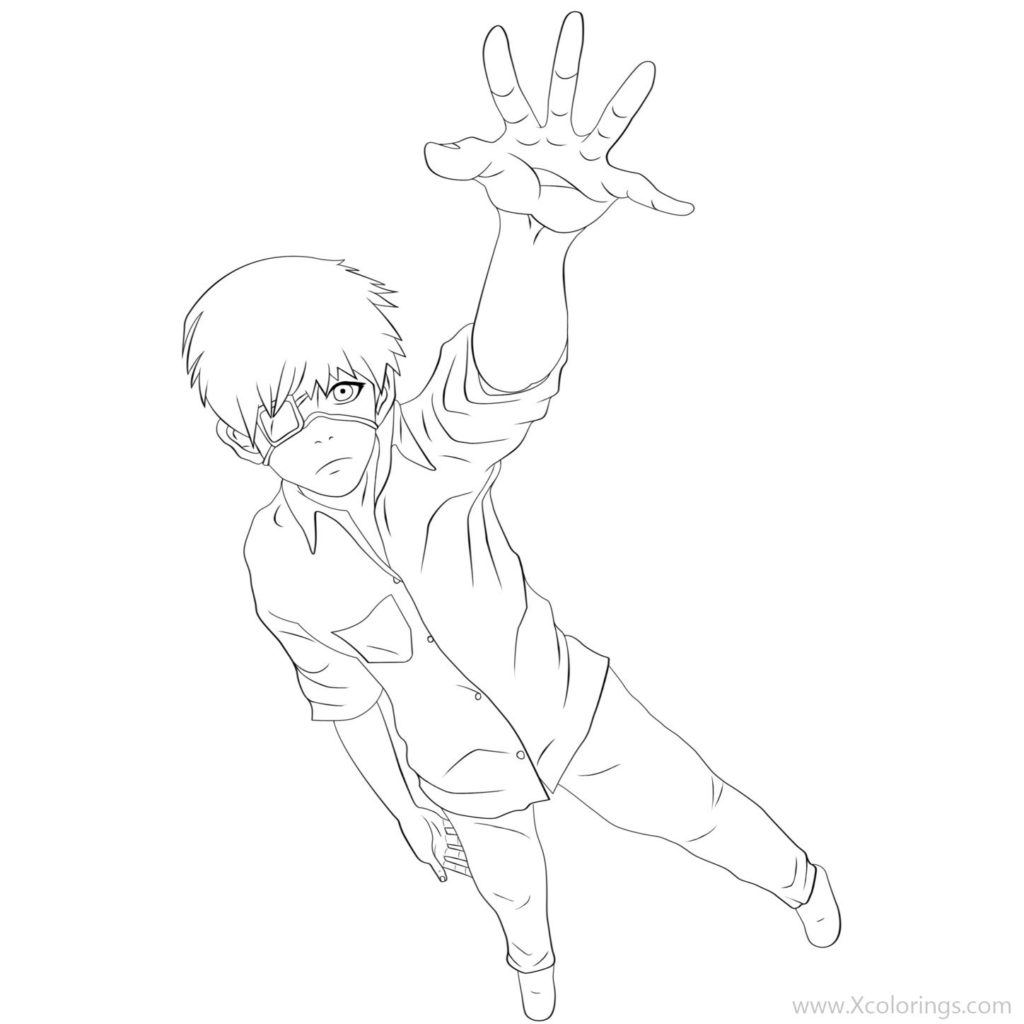 Kaneki Tokyo Ghoul Coloring Pages