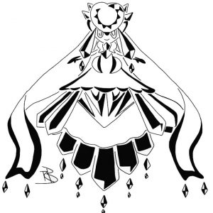 Cosmog Pokemon Coloring Pages Lineart by InuKawaii - XColorings.com