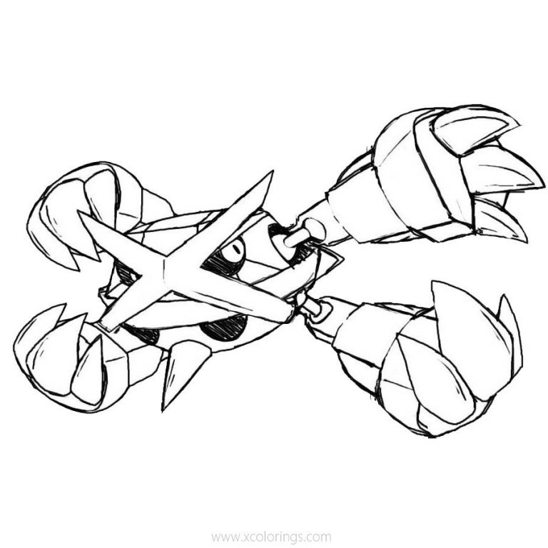 Pritnable Mega Metagross Pokemon Coloring Pages - XColorings.com