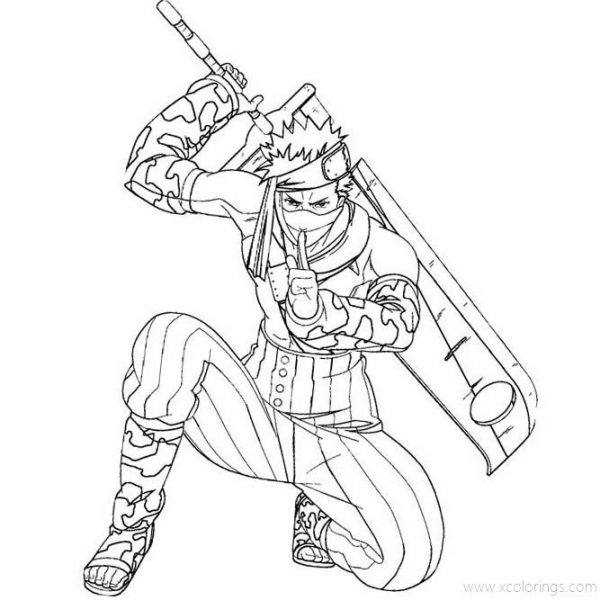 Naruto Zabuza Momochi Coloring Pages Lineart by nerdr0u - XColorings.com