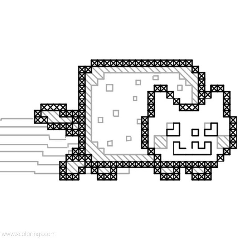 Bendy Nyan Cat Coloring pages - XColorings.com