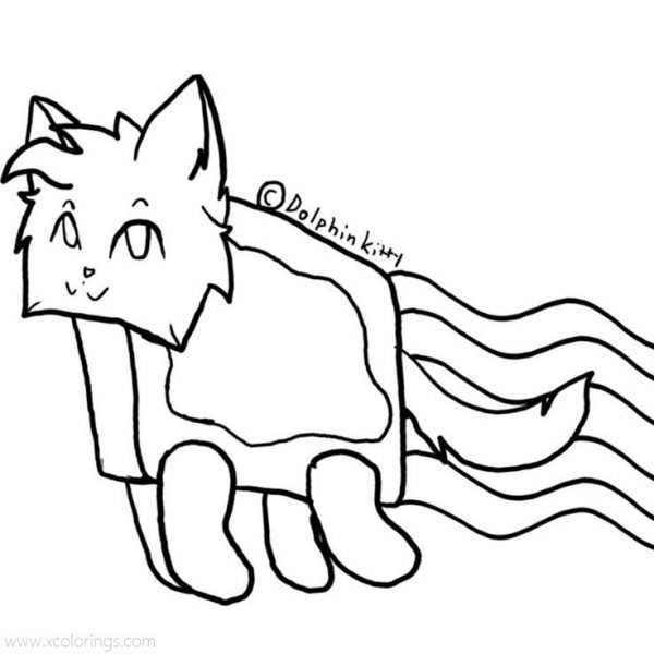 Nyan Cat Coloring Pages Black and White - XColorings.com