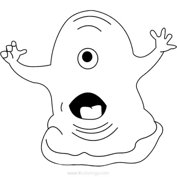 Alien with Three Eyes Coloring Pages - XColorings.com