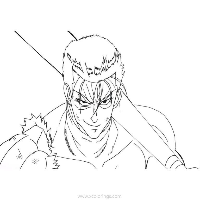 One Punch Man Jenosu and Saitama Coloring Pages - XColorings.com