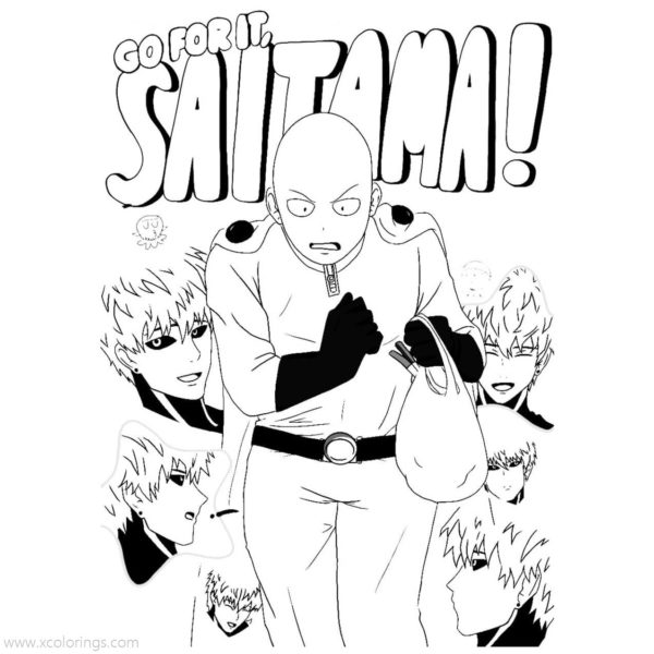 One Punch Man Coloring Pages Lineart - XColorings.com