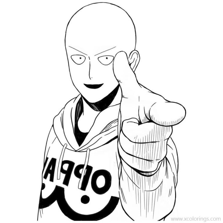 One Punch Man Jenosu and Saitama Coloring Pages - XColorings.com