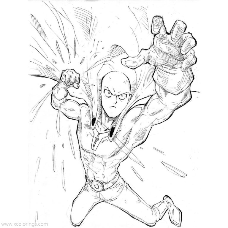 One Punch Man Coloring Sheet Coloring Pages