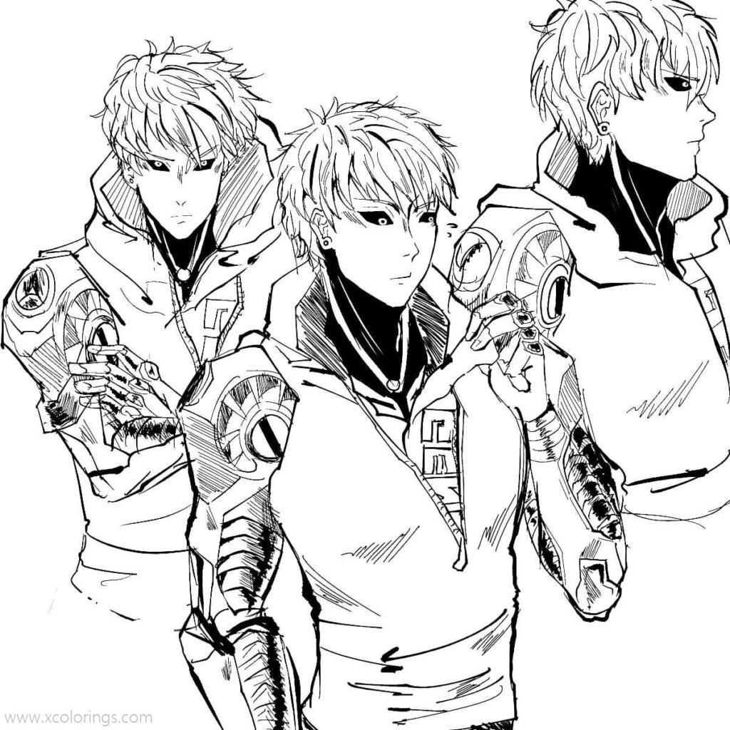 One Punch Man Jenosu Coloring Pages - XColorings.com