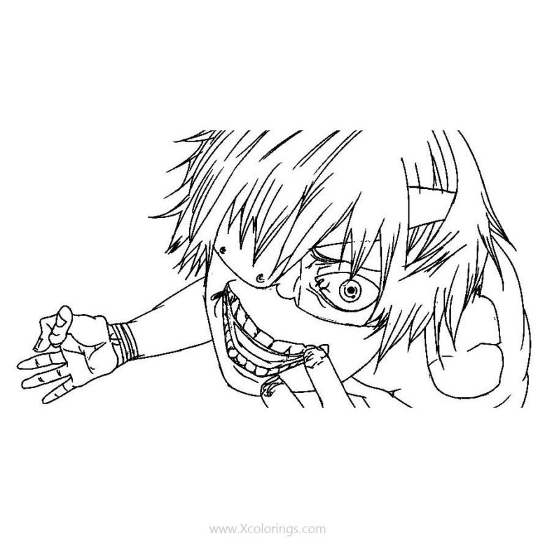 Tokyo Ghoul Coloring Pages Touka Kirishima - XColorings.com