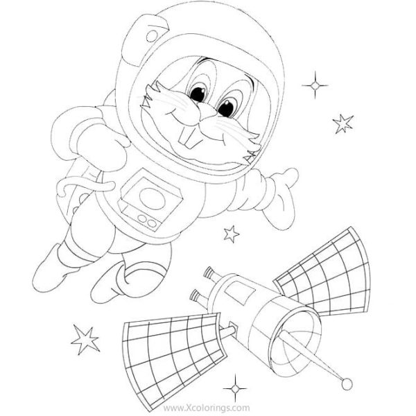 Astronaut Boy and Dog Coloring Pages - XColorings.com