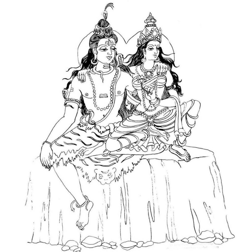 Lord Shiva Coloring Pages Black and White - XColorings.com