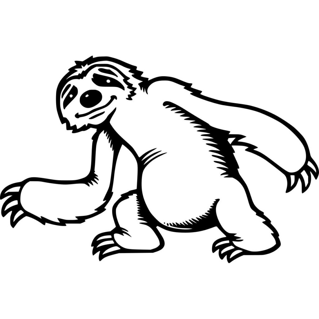 Cartoon Sloth Coloring Pages - XColorings.com
