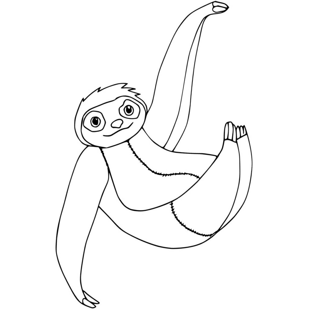 Cartoon Sloth Coloring Pages - XColorings.com