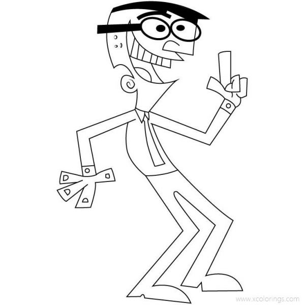 Fairly Odd Parents Coloring Pages Fairies Cosmo and Wanda - XColorings.com