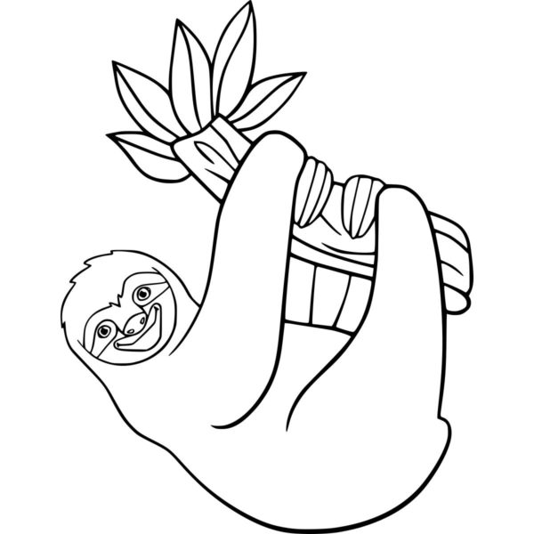 Jungle Animals Sloth Coloring Pages - XColorings.com